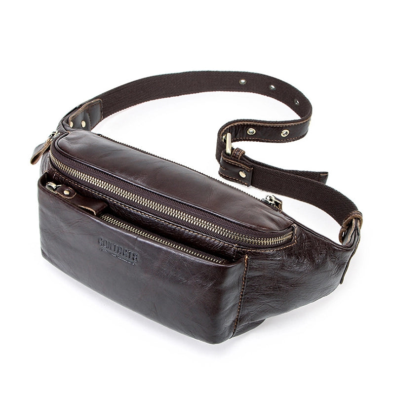 Men's Leather Belt Bag Waist Fanny Pack – Luke Case