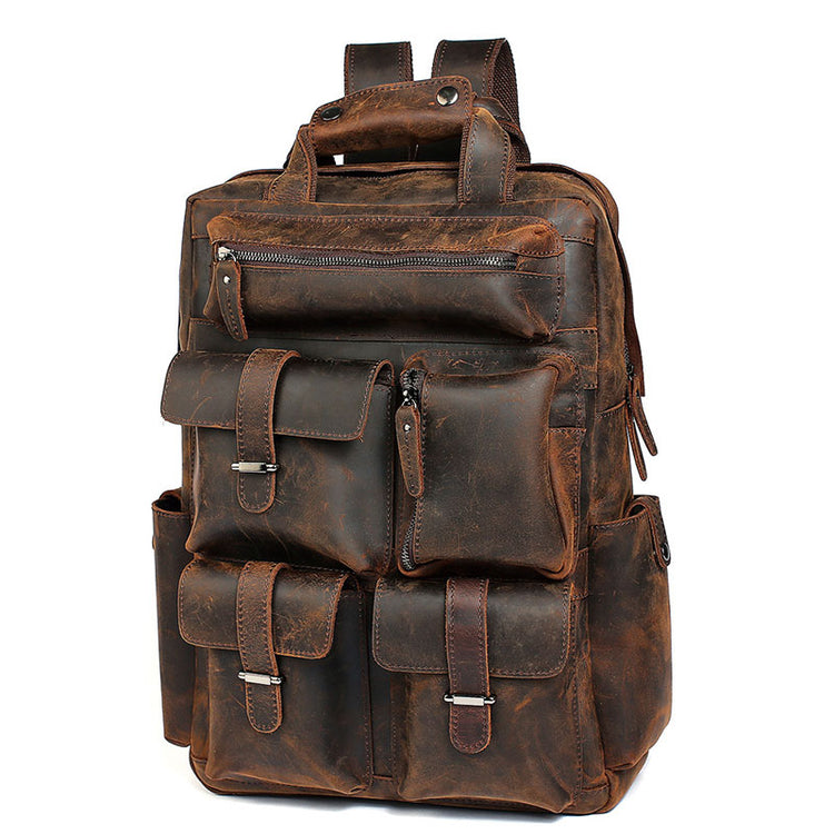 Vintage Men's Leather Backpack With Plenty Pockets – Luke Case
